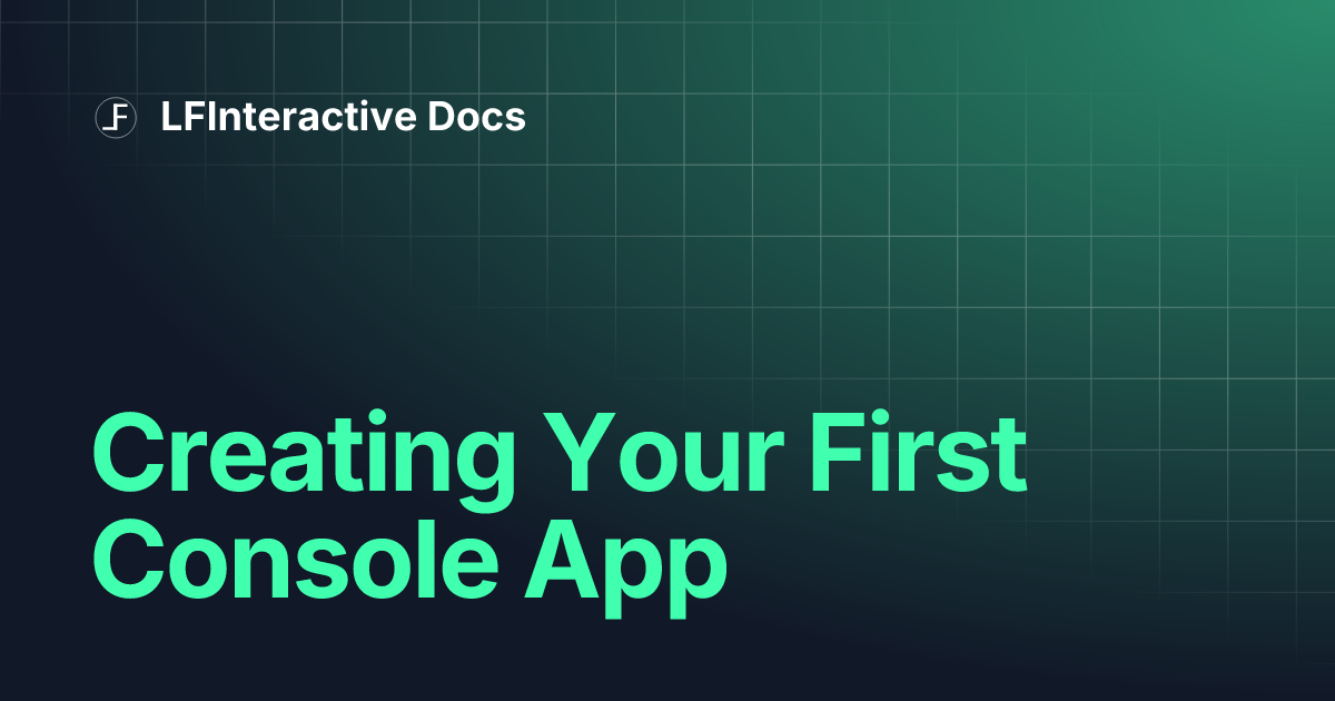 Creating Your First Console App Lfinteractive Docs
