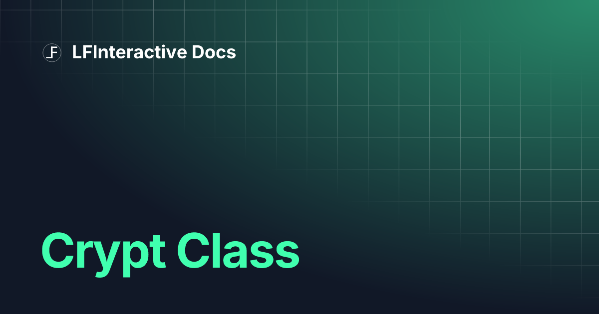 Crypt Class | LFInteractive Docs